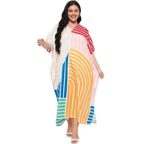 Gypsie Blu | Kaftans | Gypsie Blu Multicolor Digital Printed Plus Size ...